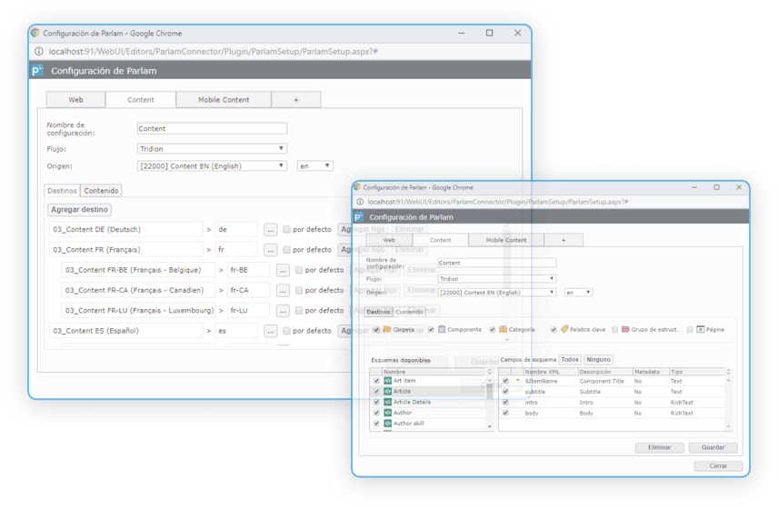 SDL Tridion connector - Parlam